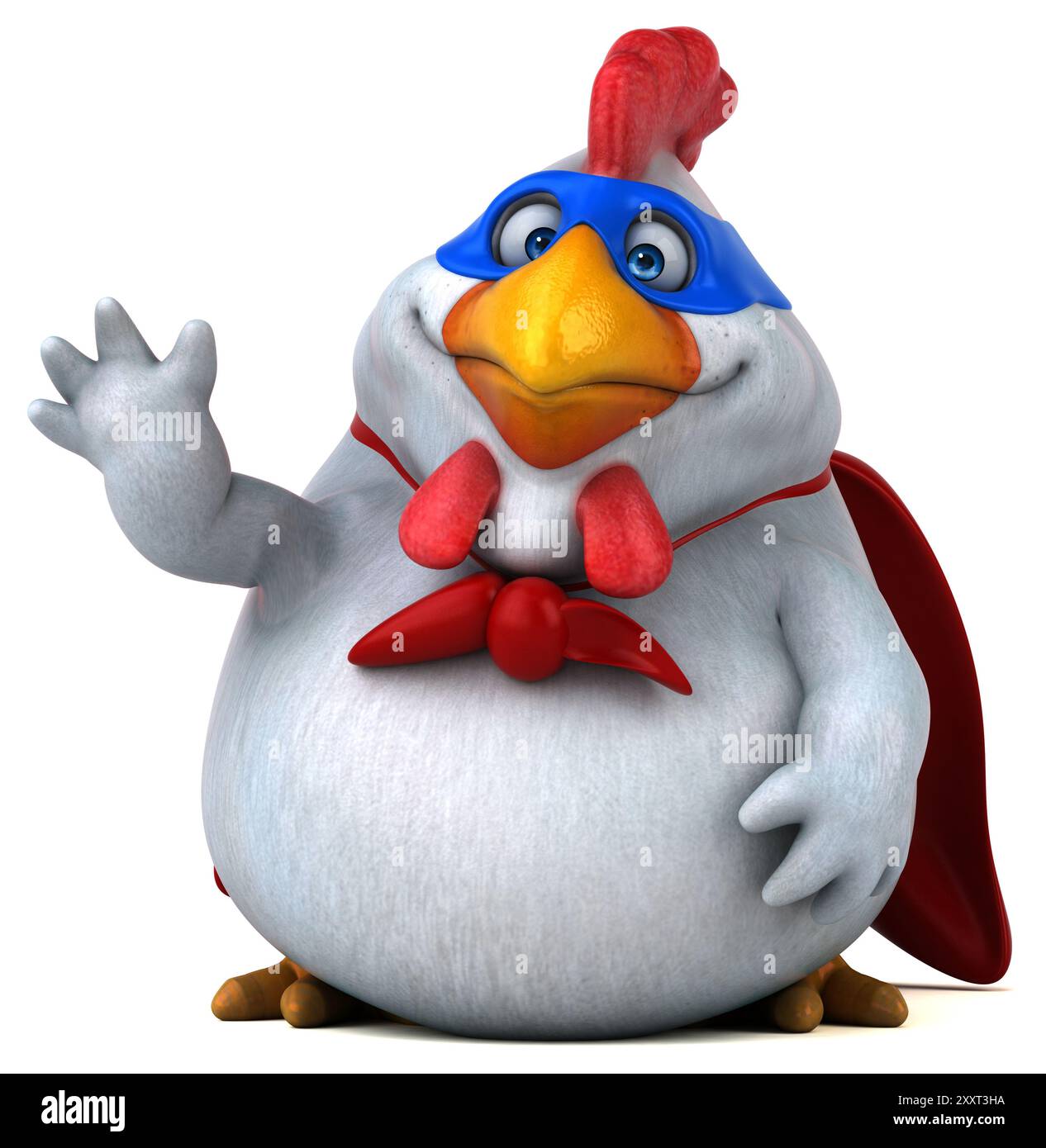 Fun 3D cartoon illustration of a chicken superhero Stock Photo - Alamy