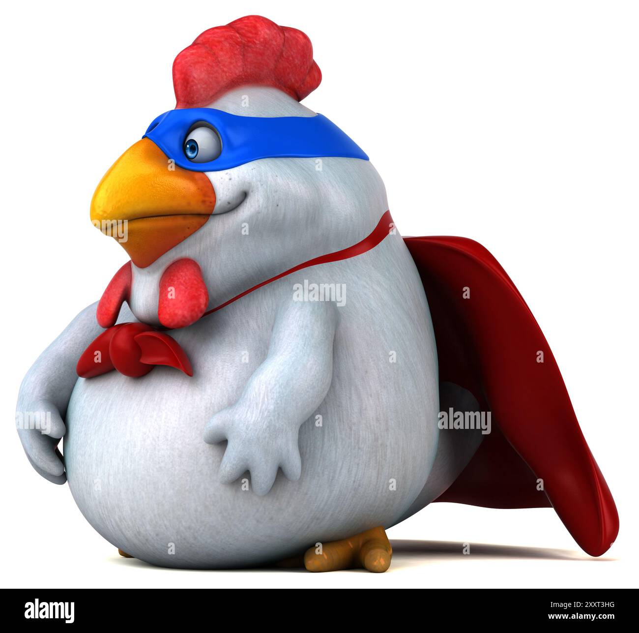 Fun 3D cartoon illustration of a chicken superhero Stock Photo - Alamy