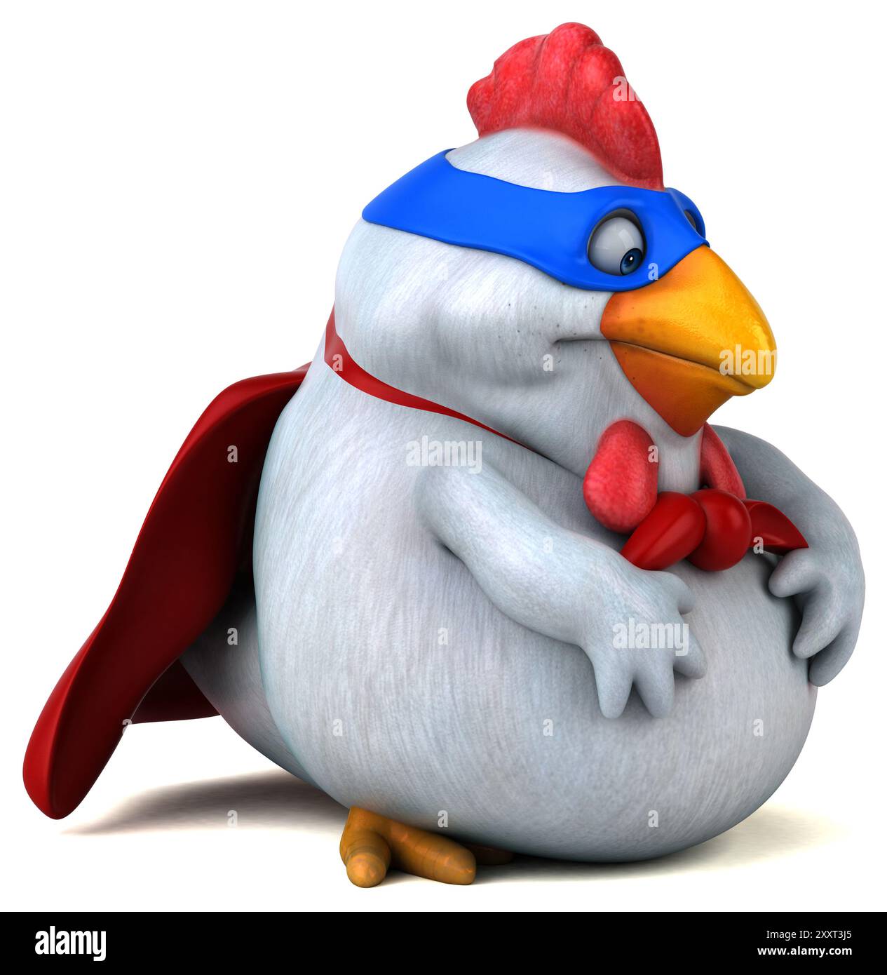 Fun 3D cartoon illustration of a chicken superhero Stock Photo - Alamy