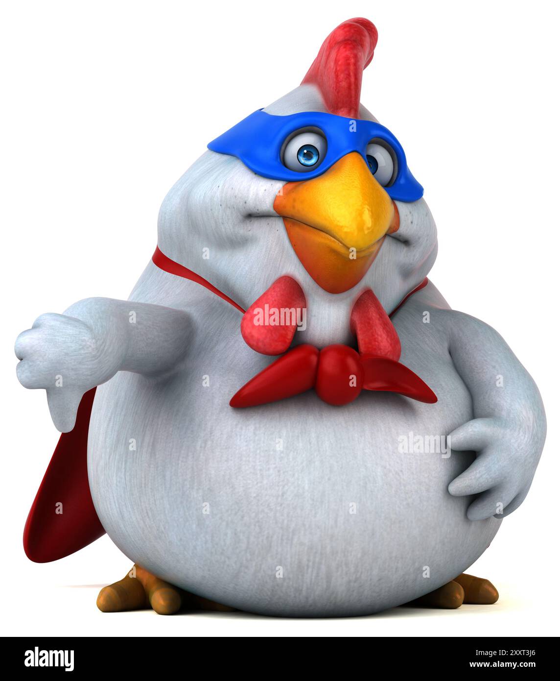 Fun 3D cartoon illustration of a chicken superhero Stock Photo - Alamy