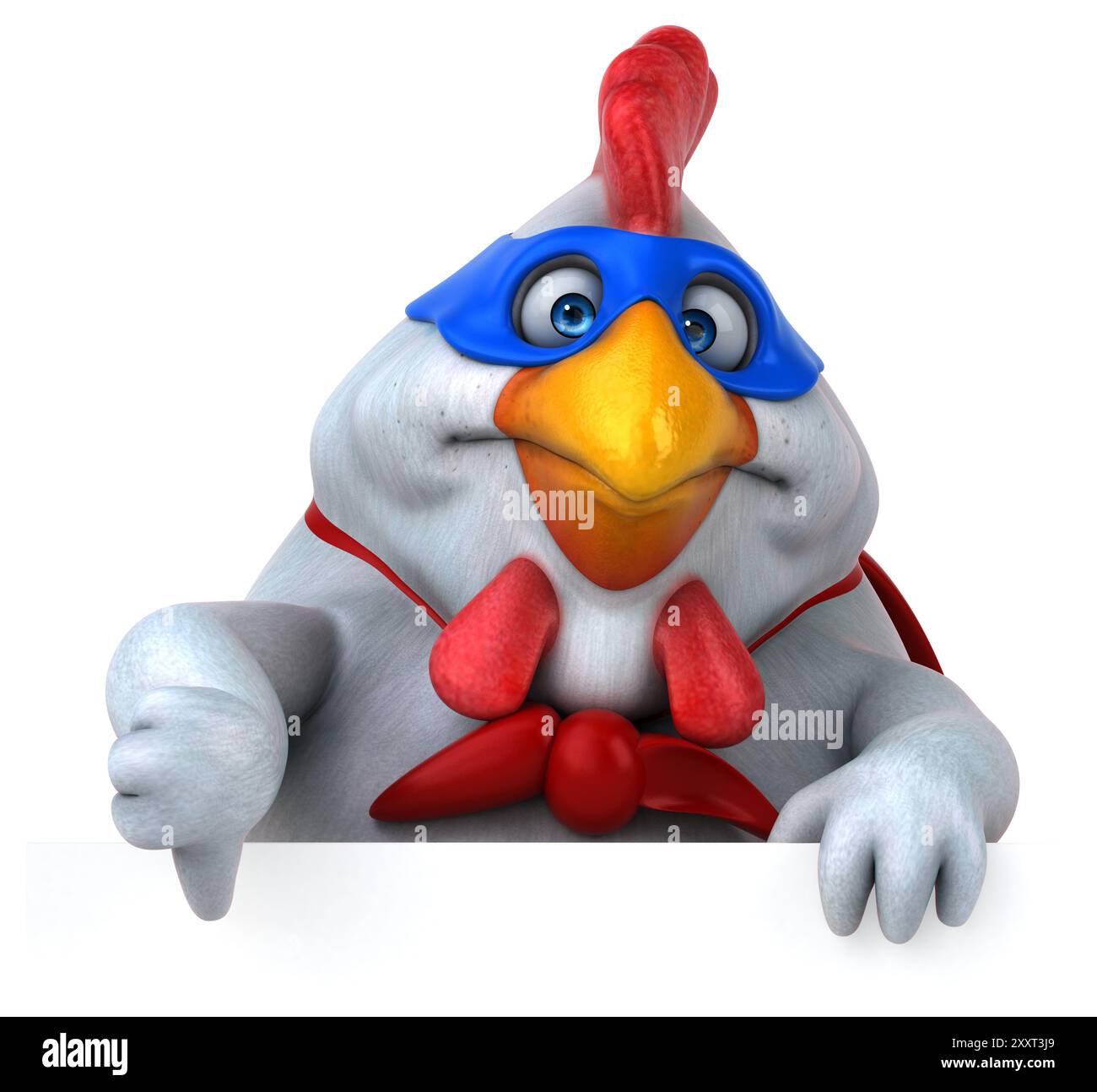 Fun 3D cartoon illustration of a chicken superhero Stock Photo - Alamy
