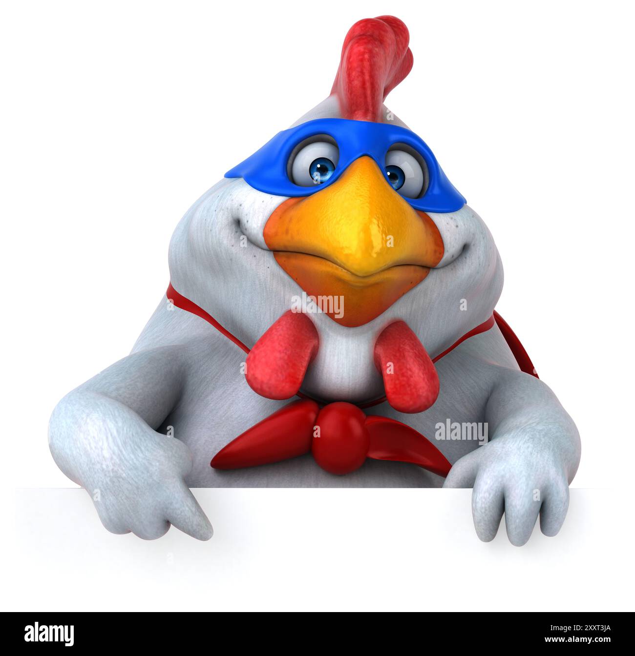 Fun 3D cartoon illustration of a chicken superhero Stock Photo - Alamy
