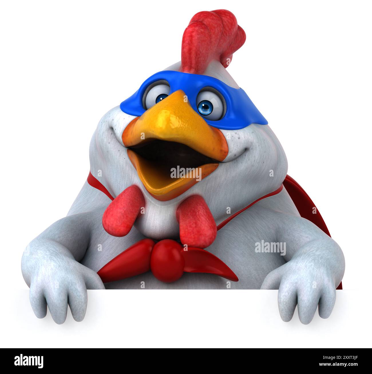 Fun 3D cartoon illustration of a chicken superhero Stock Photo - Alamy