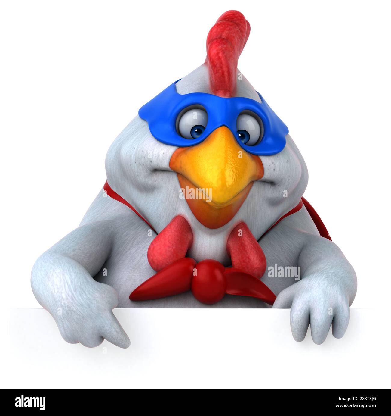 Fun 3D cartoon illustration of a chicken superhero Stock Photo - Alamy