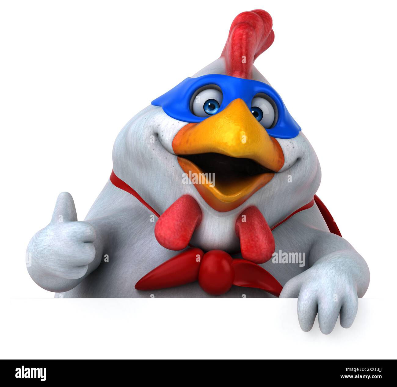 Fun 3D cartoon illustration of a chicken superhero Stock Photo - Alamy