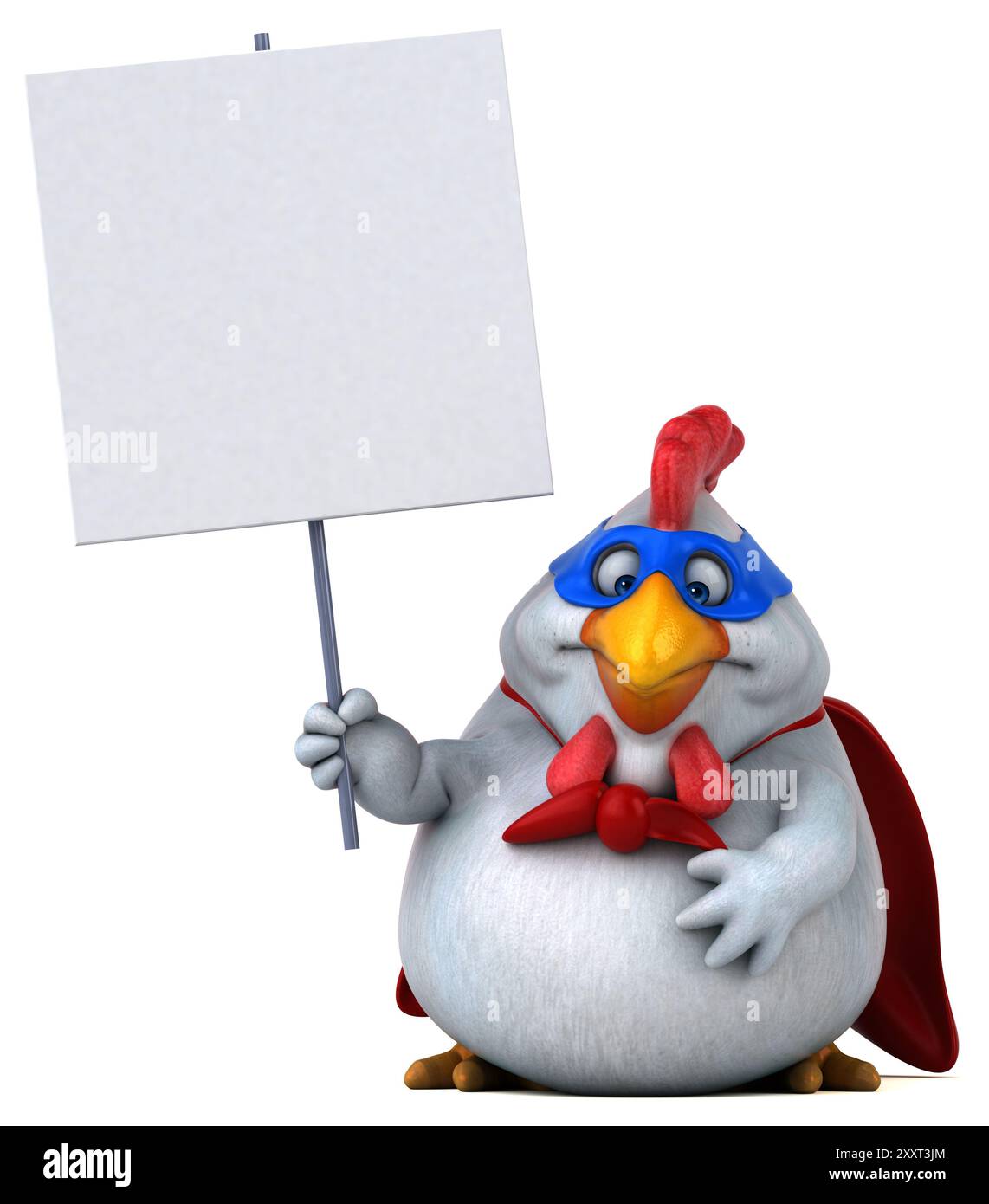 Fun 3D cartoon illustration of a chicken superhero Stock Photo - Alamy