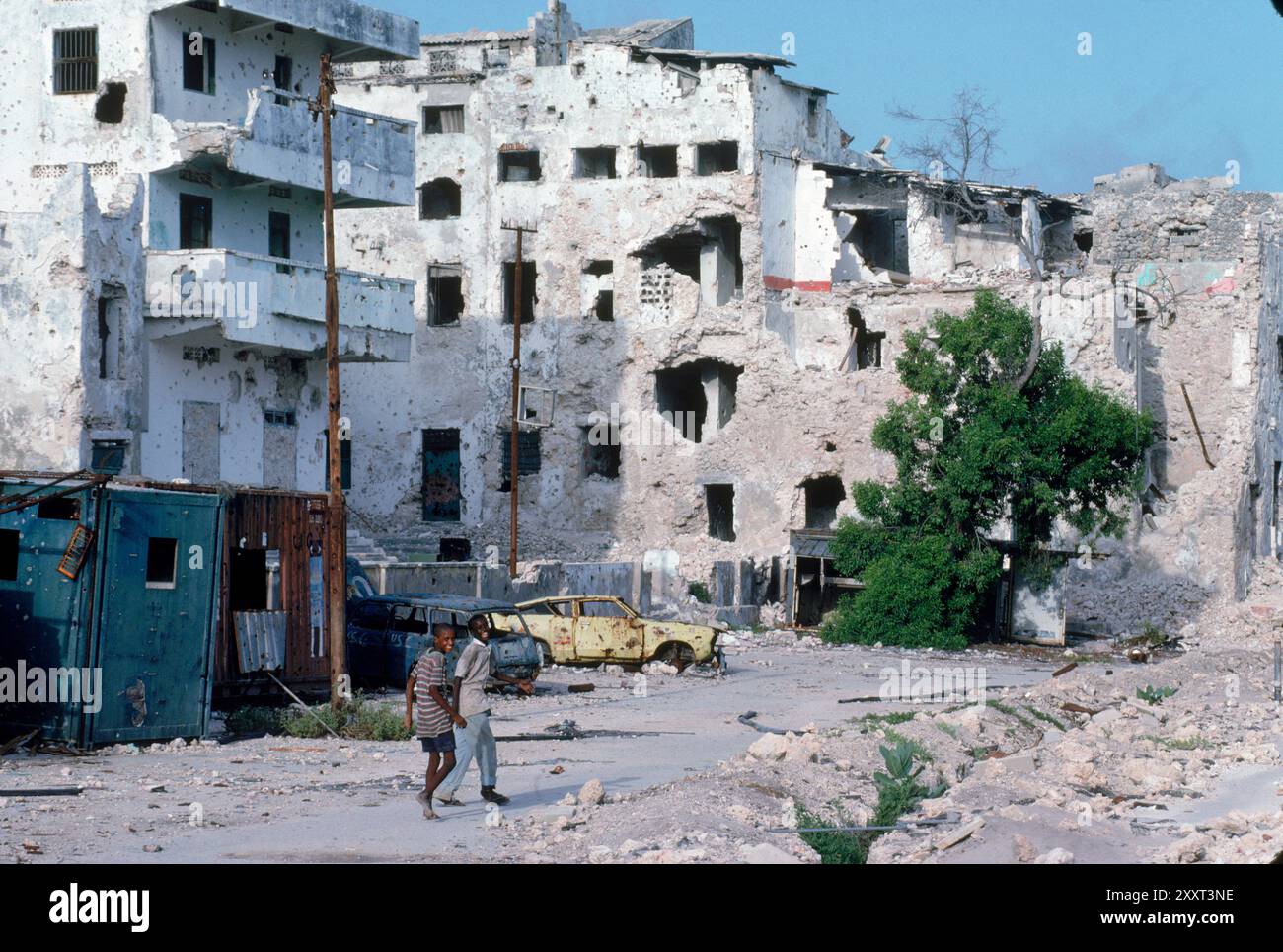 Abandoned buildings in Mogadishu show the effects of the war, Somalia ...