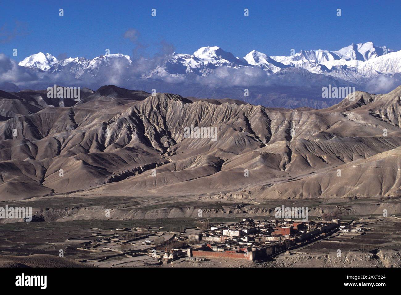 Mountain scene, Lo Manthang, Nepal Stock Photo - Alamy