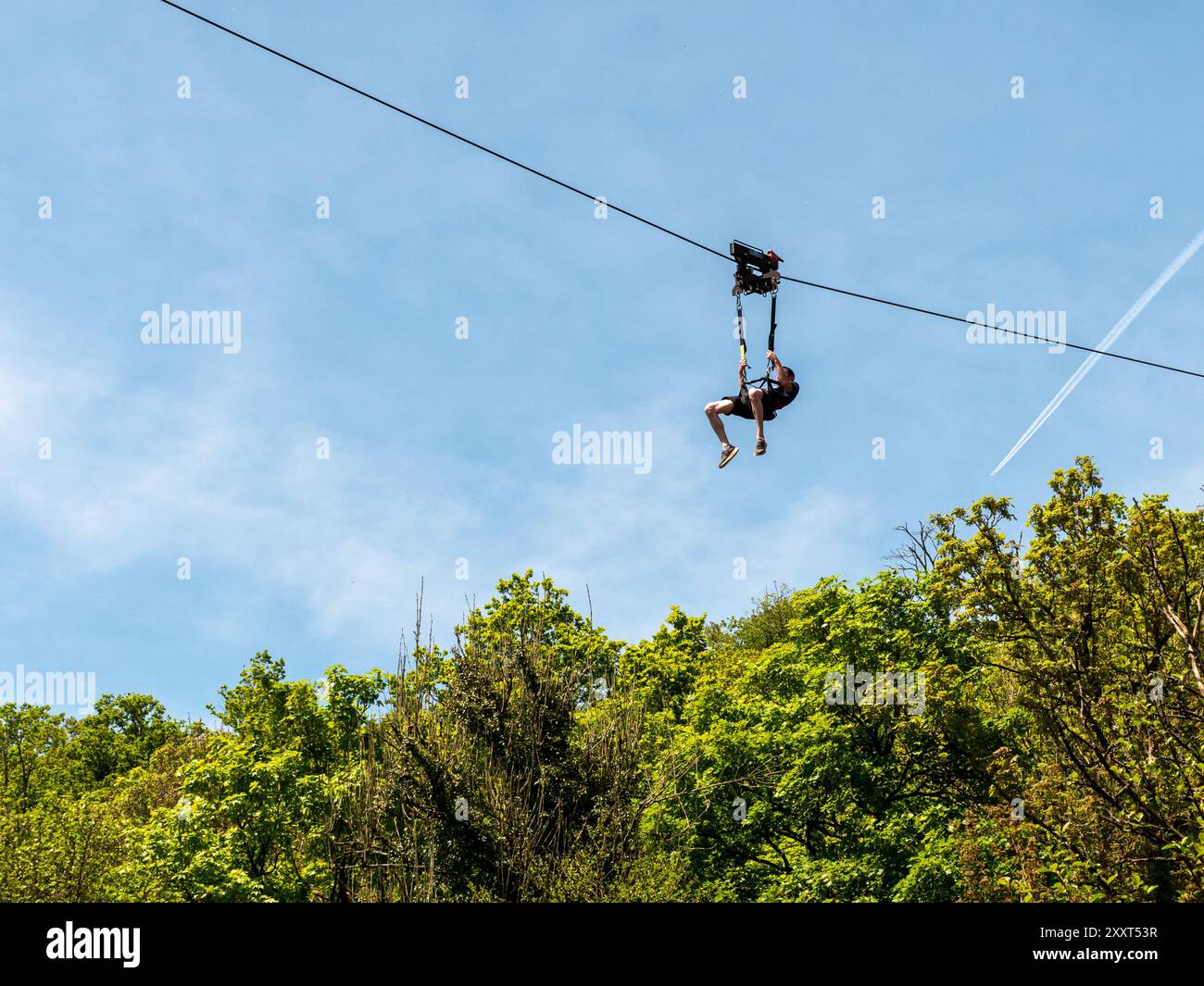 Closeup man in helmet jumping hi-res stock photography and images - Alamy