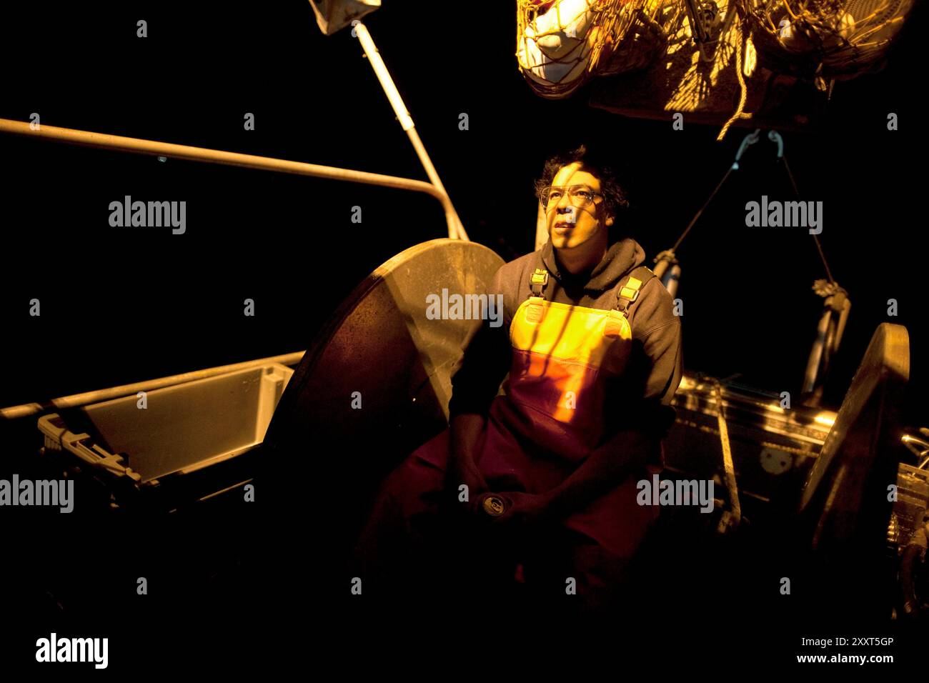 The founder of Loki Fish, Inc., lays out his net aboard the salmon ...