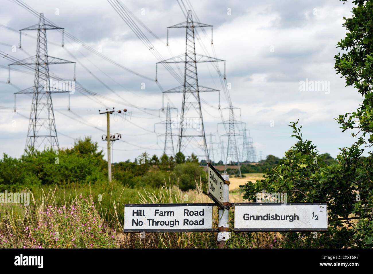 Road sign Grundisburgh Suffolk UK Stock Photo - Alamy