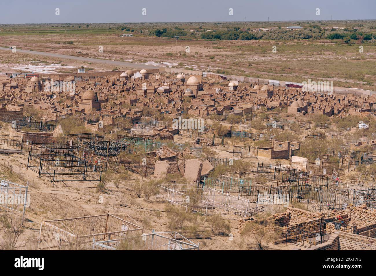 A desert landscape with a large number of small buildings Stock Photo ...