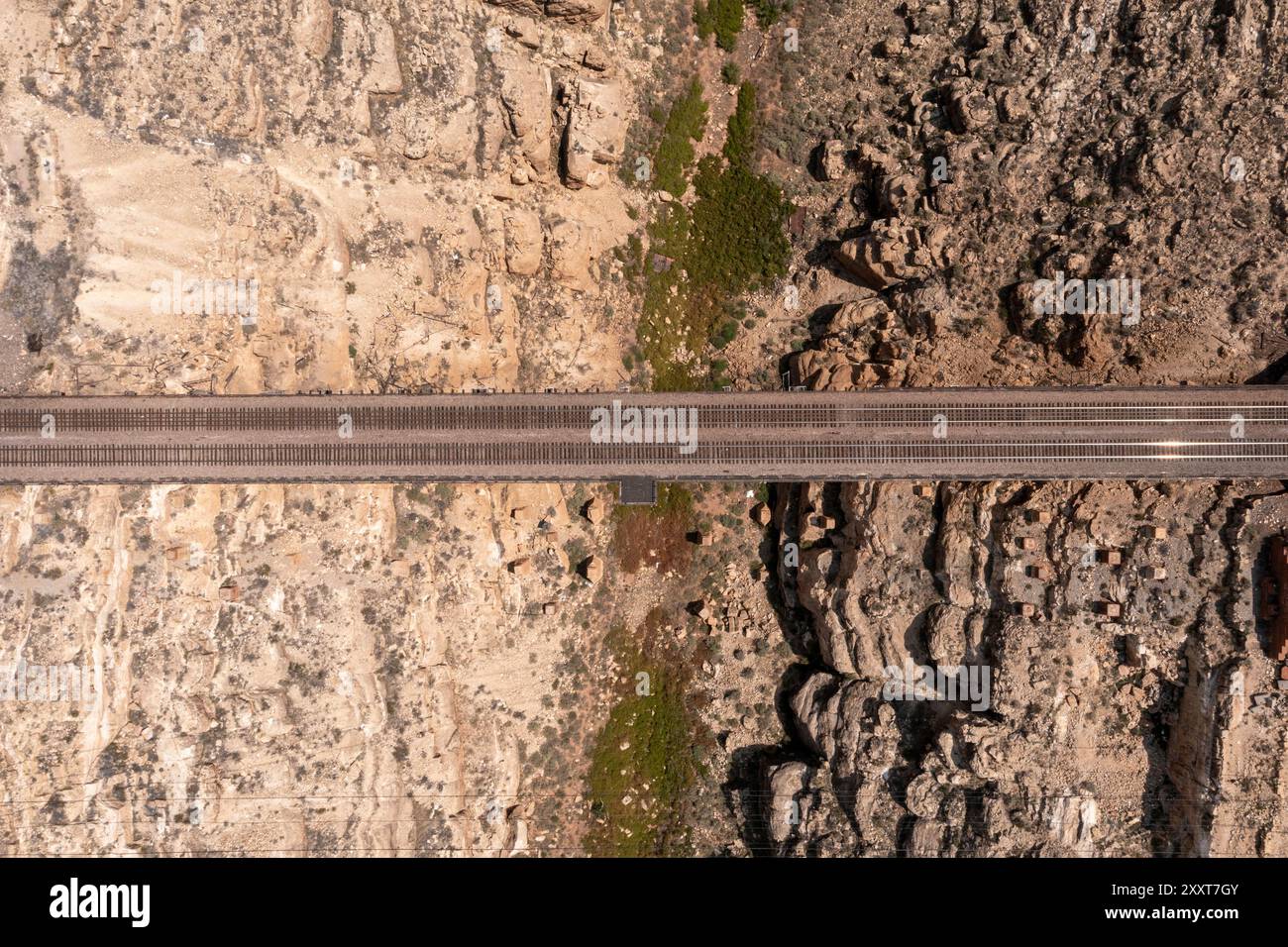 Overhead view double track mainline looking straight down Stock Photo ...