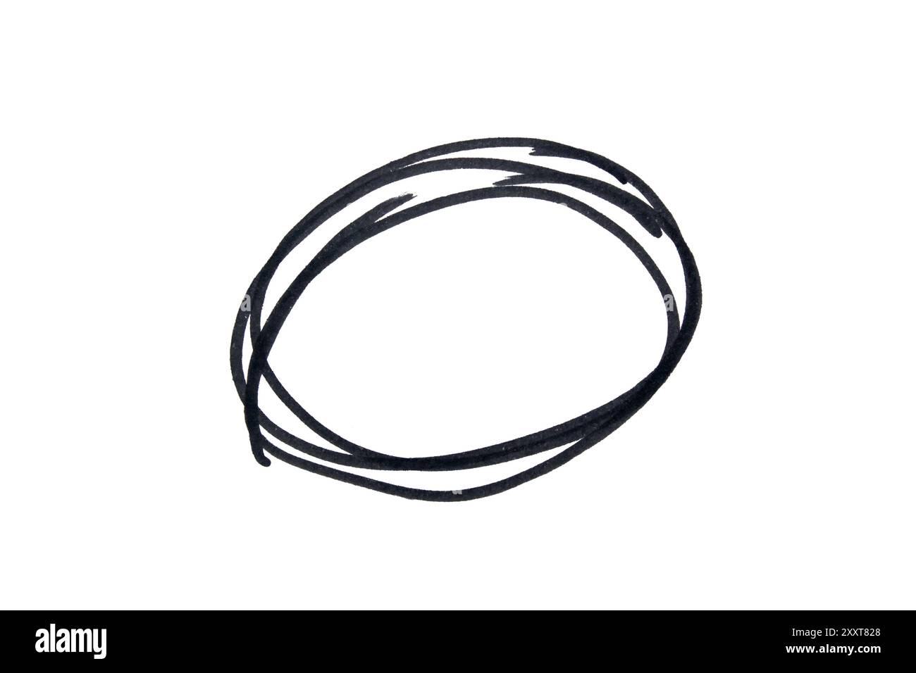 Black round highlight circle isolated on white background Stock Photo ...