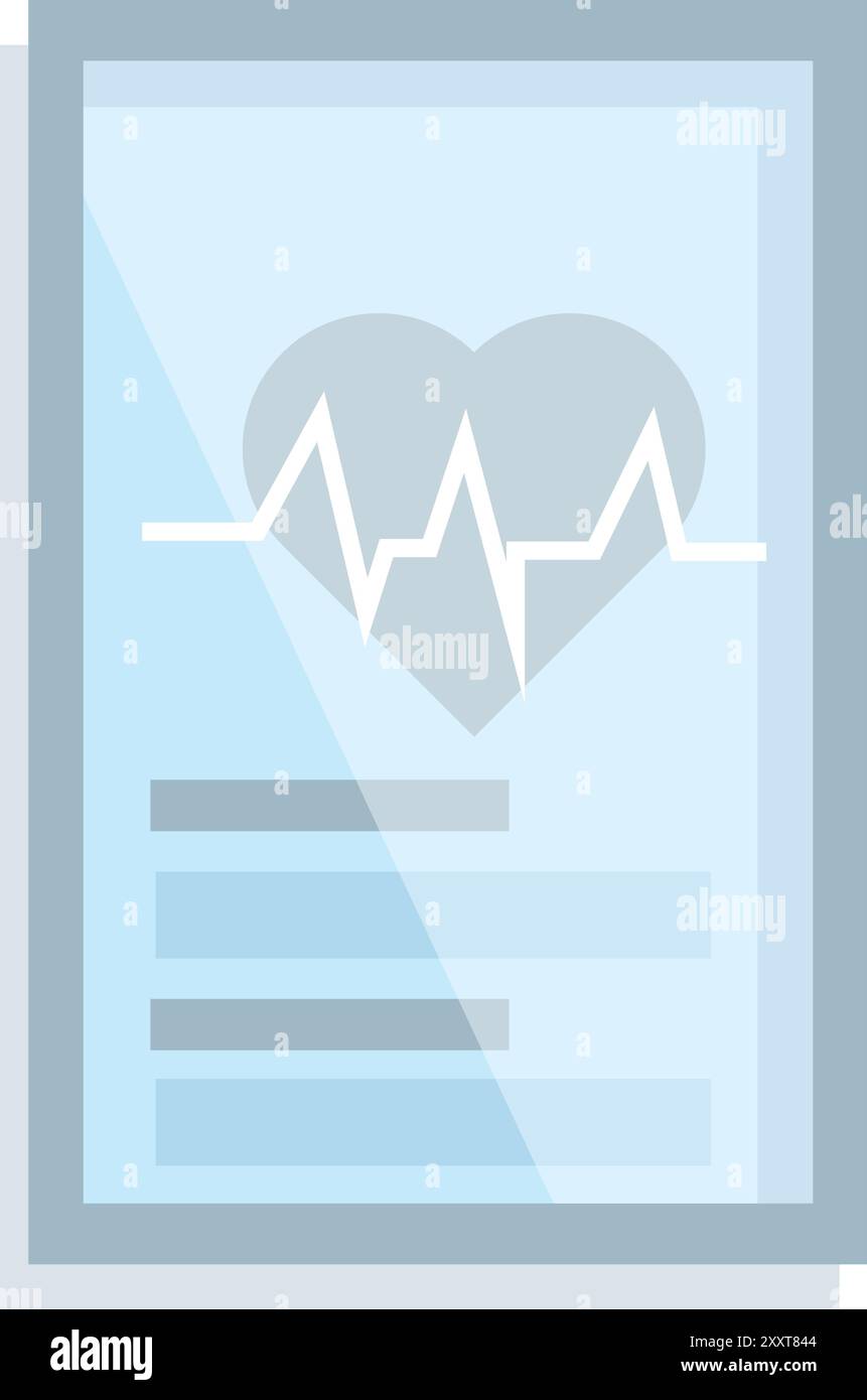Medical record showing heartbeat rate on a paper document, concept for ...