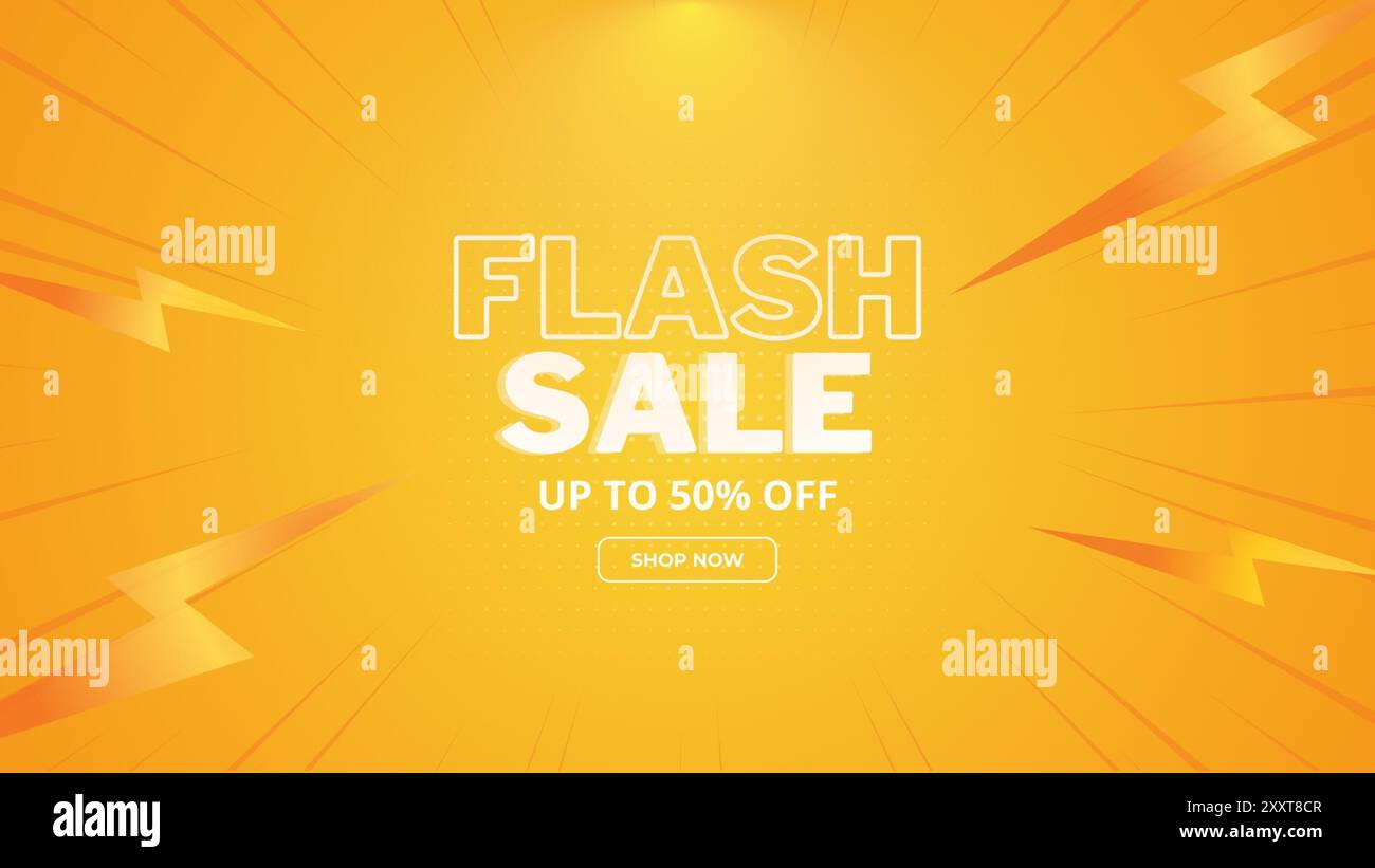 Flash Sale Shopping Poster or banner with Flash icon and 3D text on ...