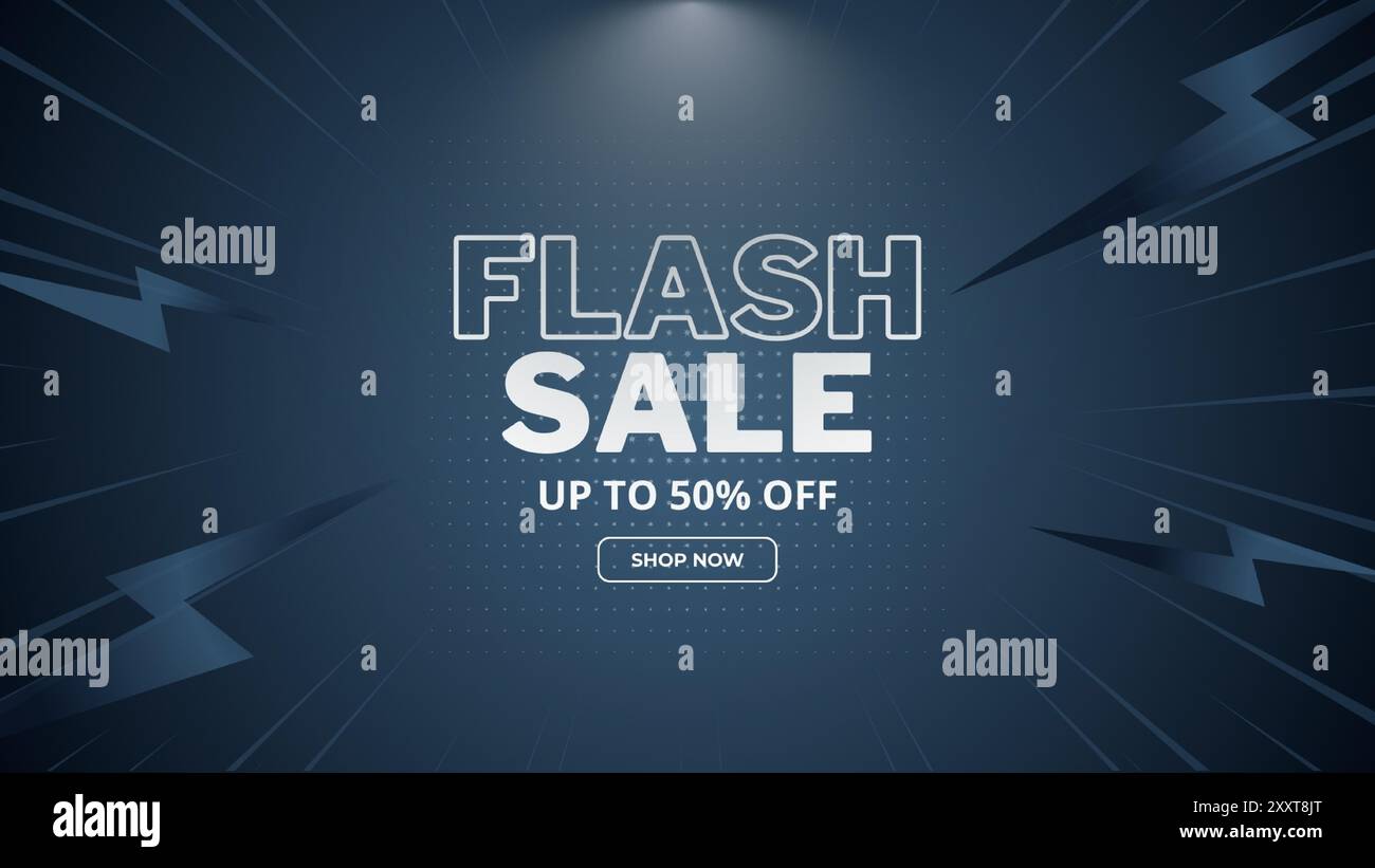 Flash Sale Shopping Poster or banner with Flash icon and 3D text on ...