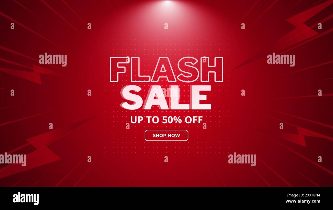 Flash Sale Shopping Poster or banner with Flash icon and 3D text on red ...