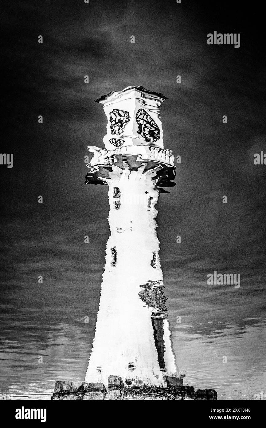Abstract reflection of The Robert Falcon Scott Memorial Lighthouse on ...