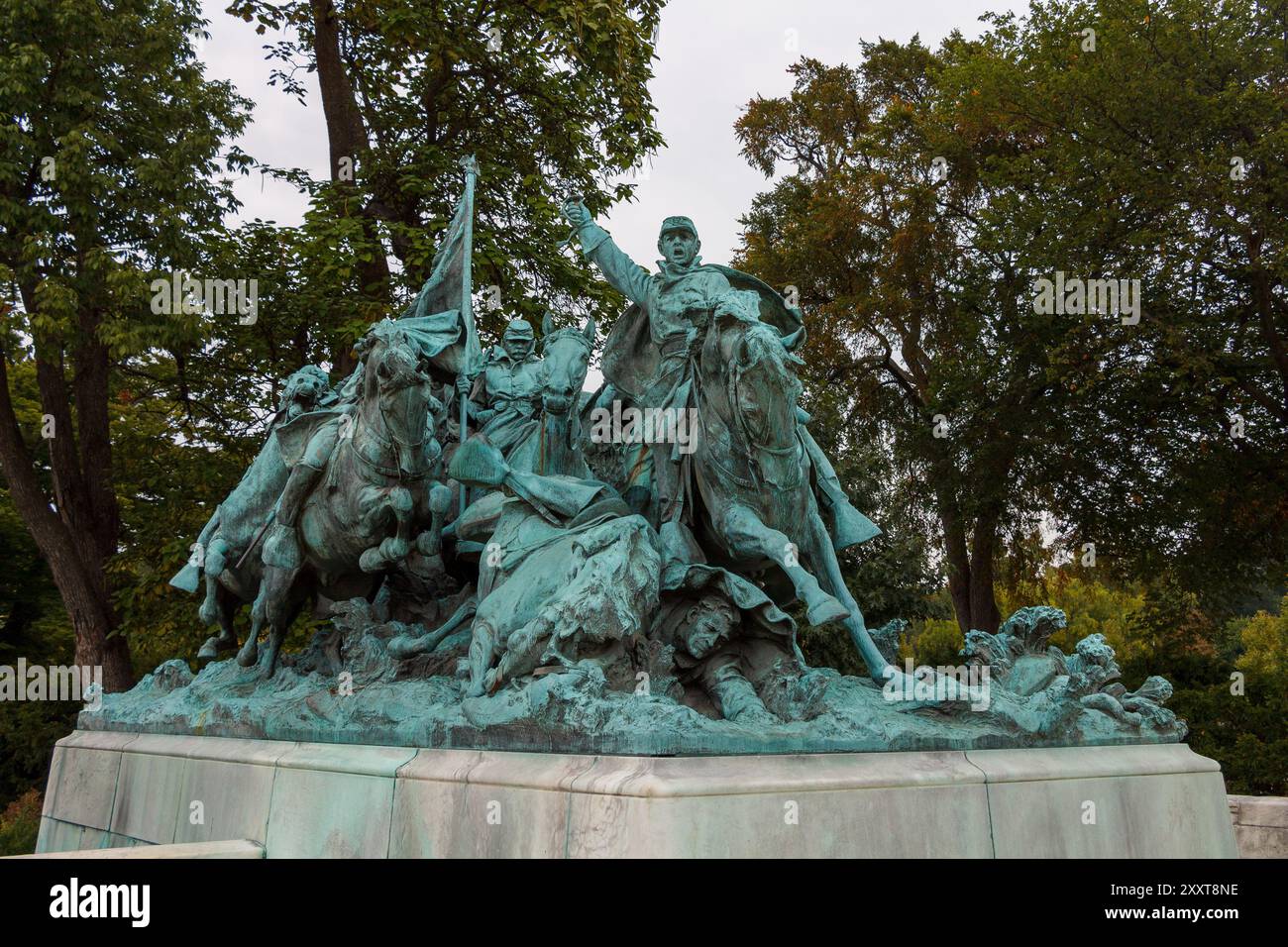 The bronze monument of the Ulysses S. Grant Memorial in Washington DC ...
