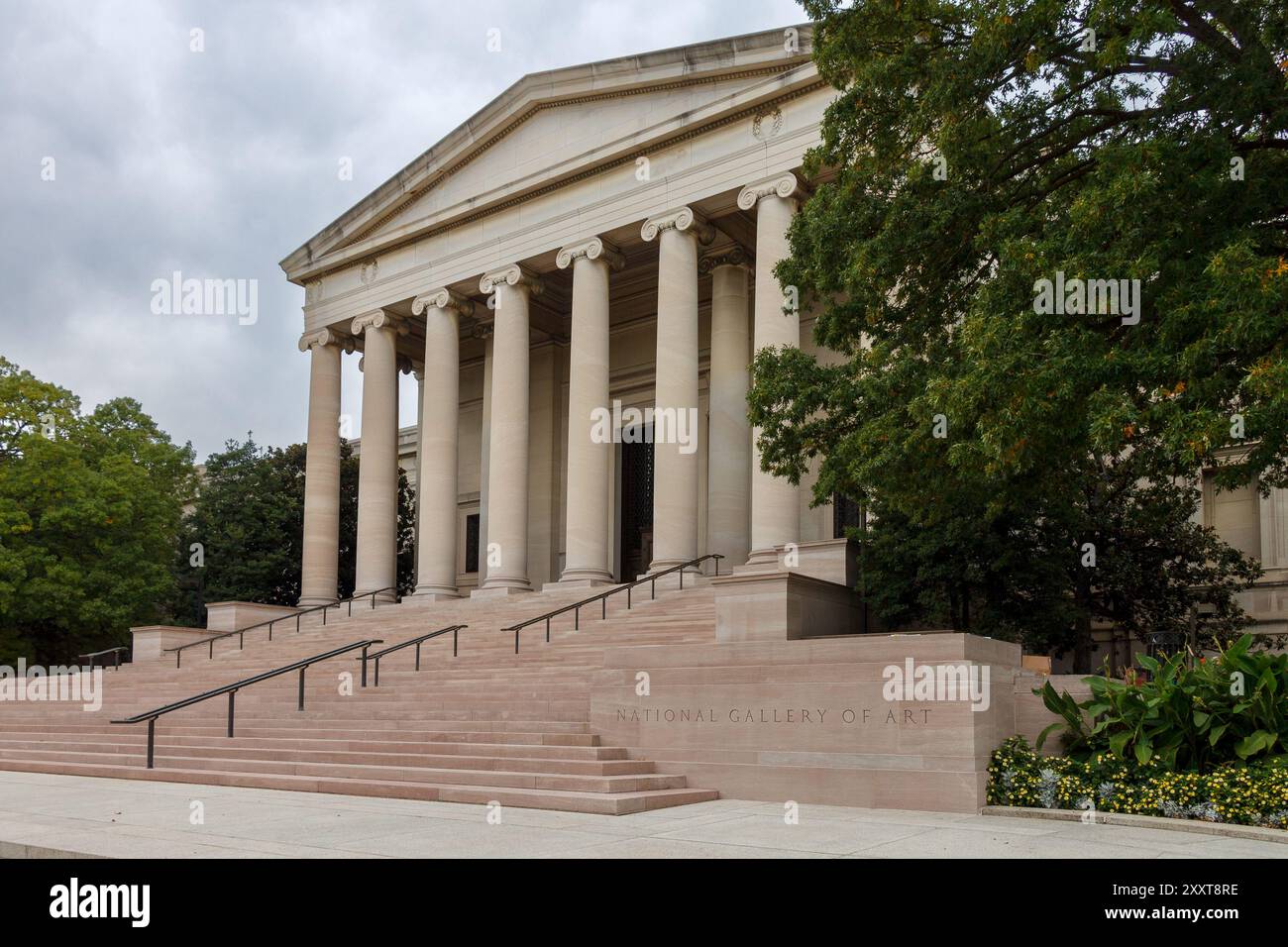 The facade with ionic columns of the National Gallery of Art in ...