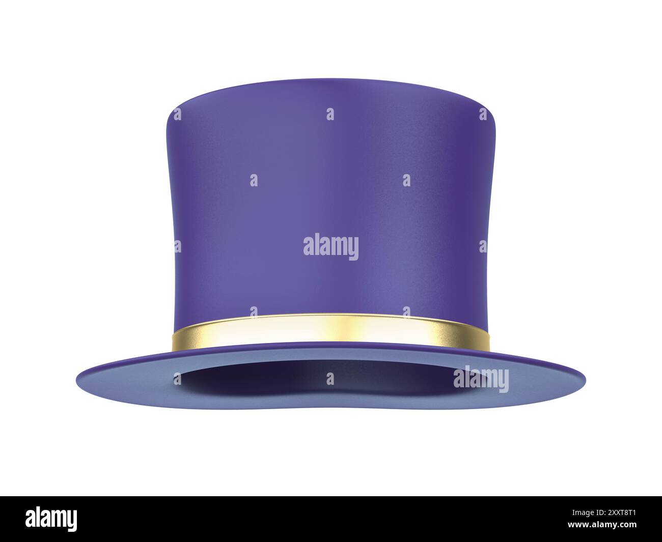 Purple magic top hat isolated on white background Stock Photo - Alamy