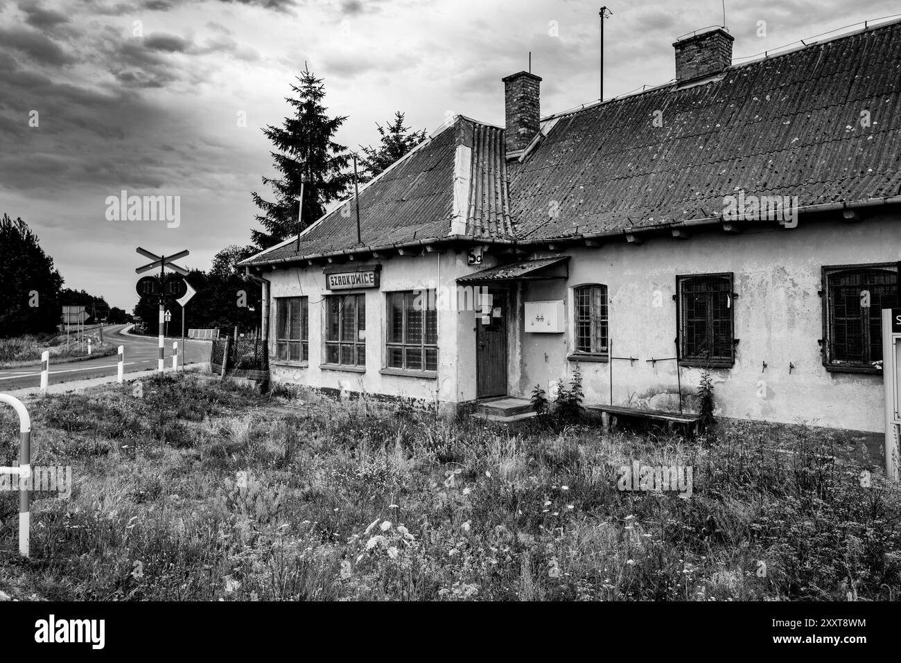 Szadkowice railway station, an old Polish train station in Central ...