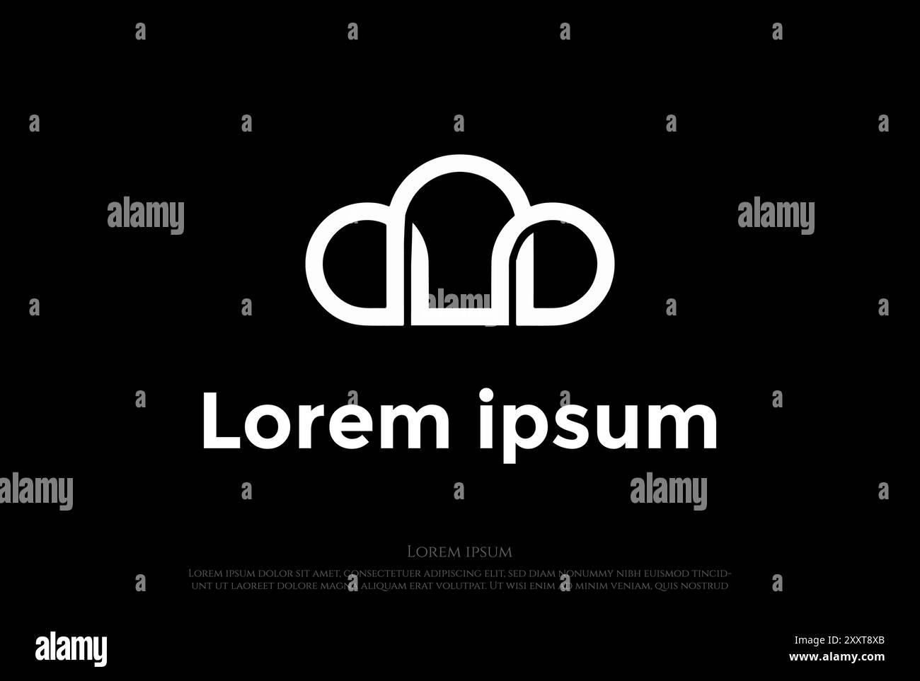 Simple Cloud Line Outline for Storage Technology Logo Design Vector ...