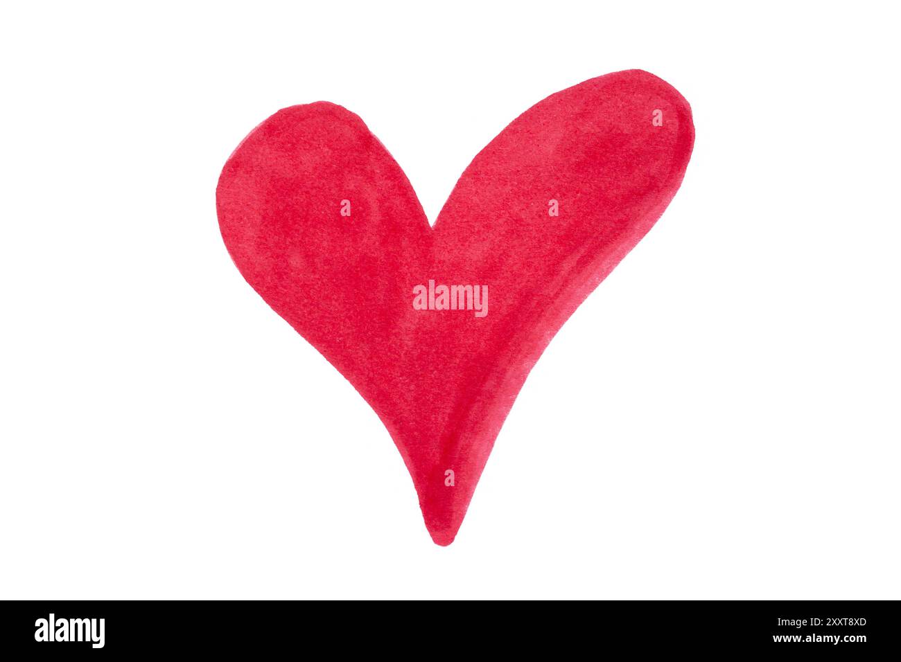 Red heart drawn with marker on white background Stock Photo - Alamy