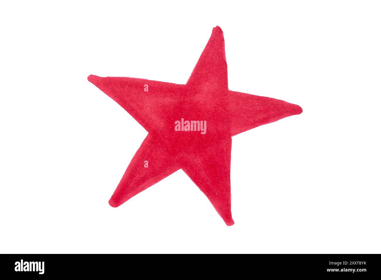 Red star drawn with marker on white background Stock Photo - Alamy