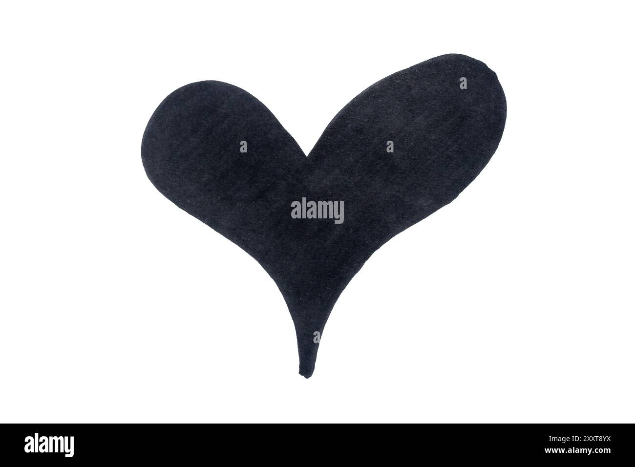 Black heart drawn with marker on white background Stock Photo - Alamy