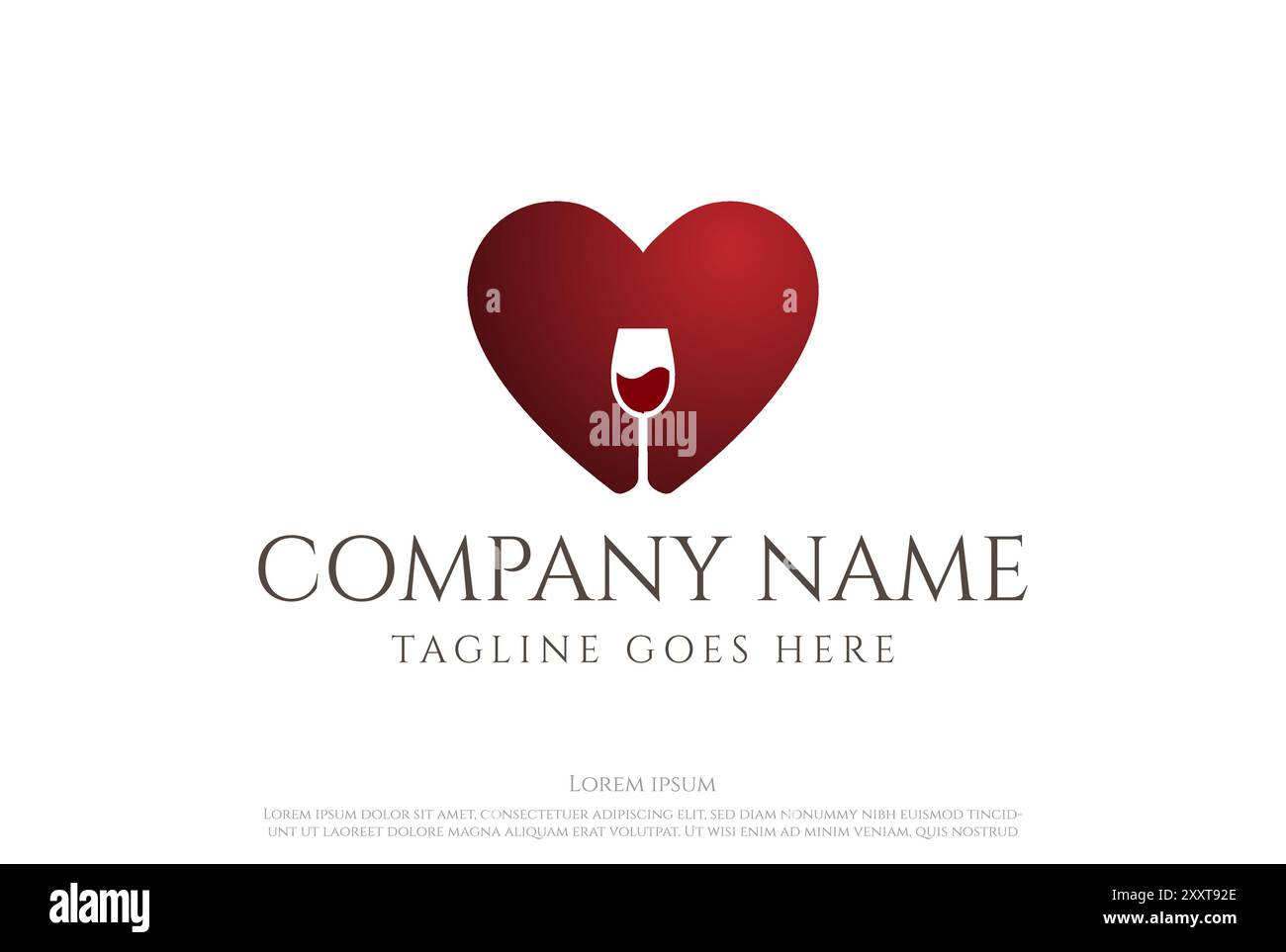 Modern Love Heart Whisky Whiskey Wine Glass Logo Design Vector Stock ...