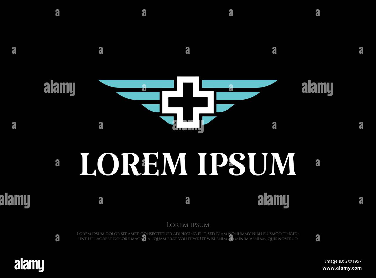 Simple Geometric Health Cross Wing Logo Design Vector Stock Vector ...