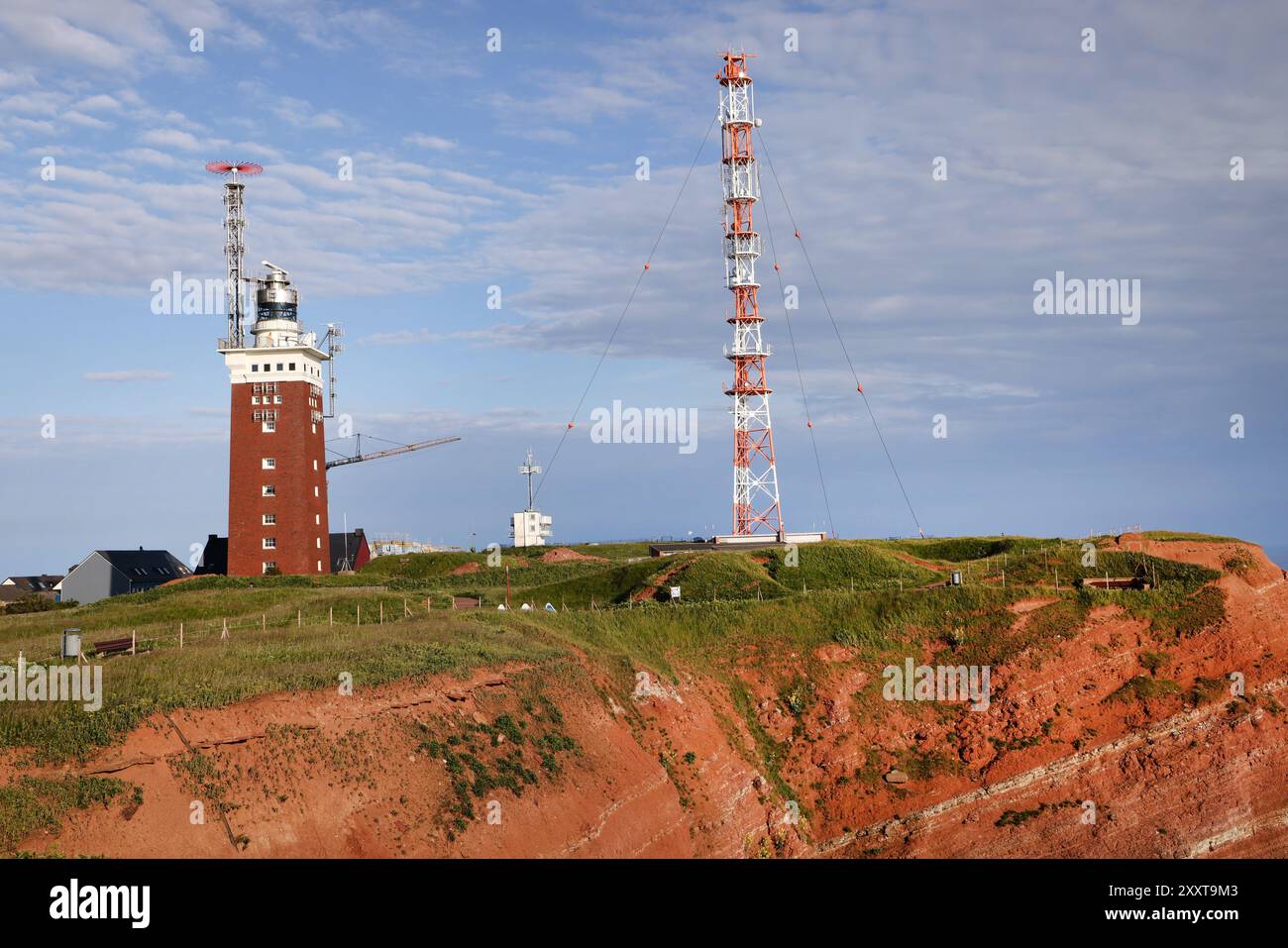 lighthouse and radio tower, Germany, Schleswig-Holstein, Heligoland ...