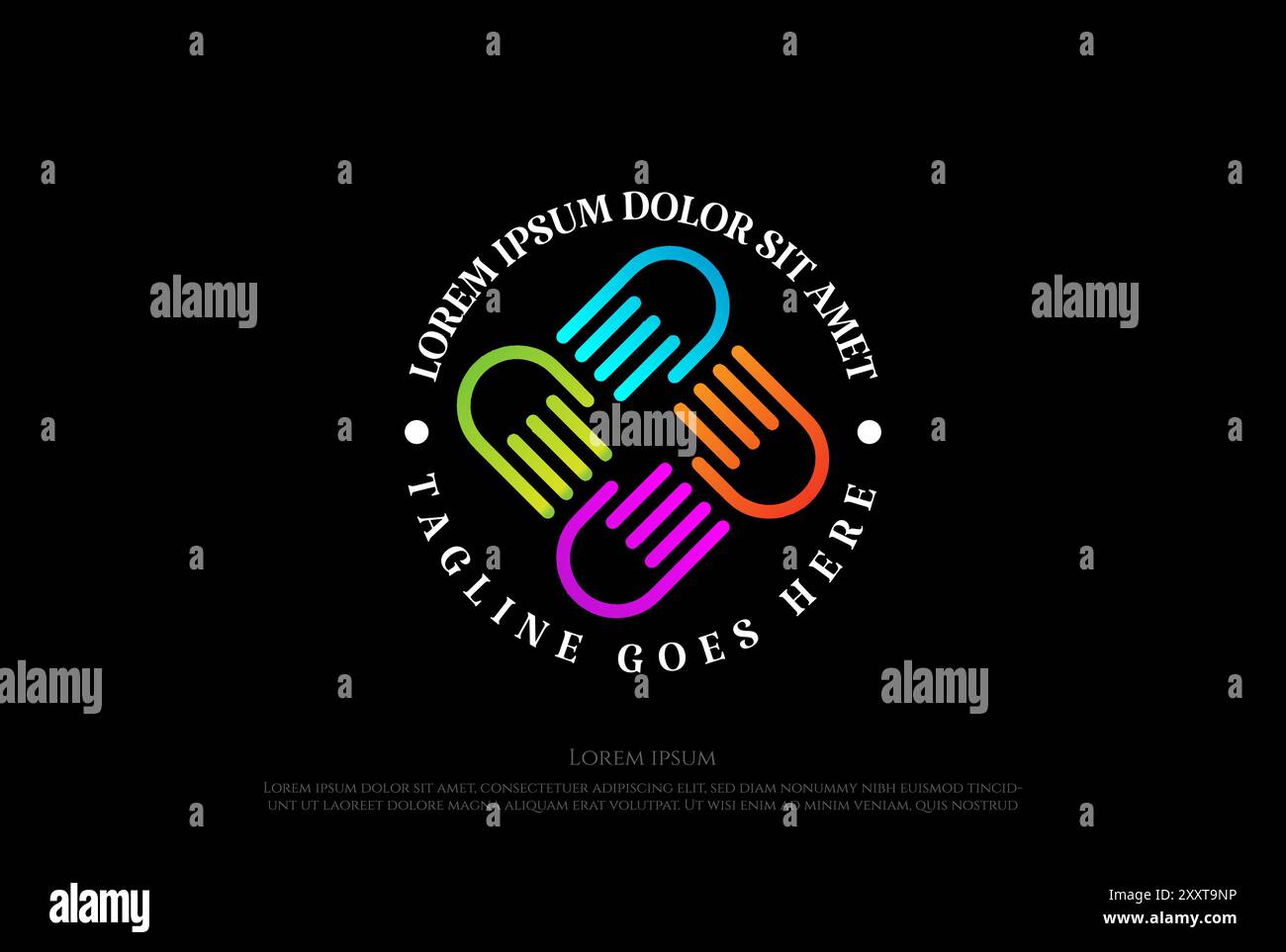 Circular Hand Together Teamwork foe Charity, Community, Diversity, and ...