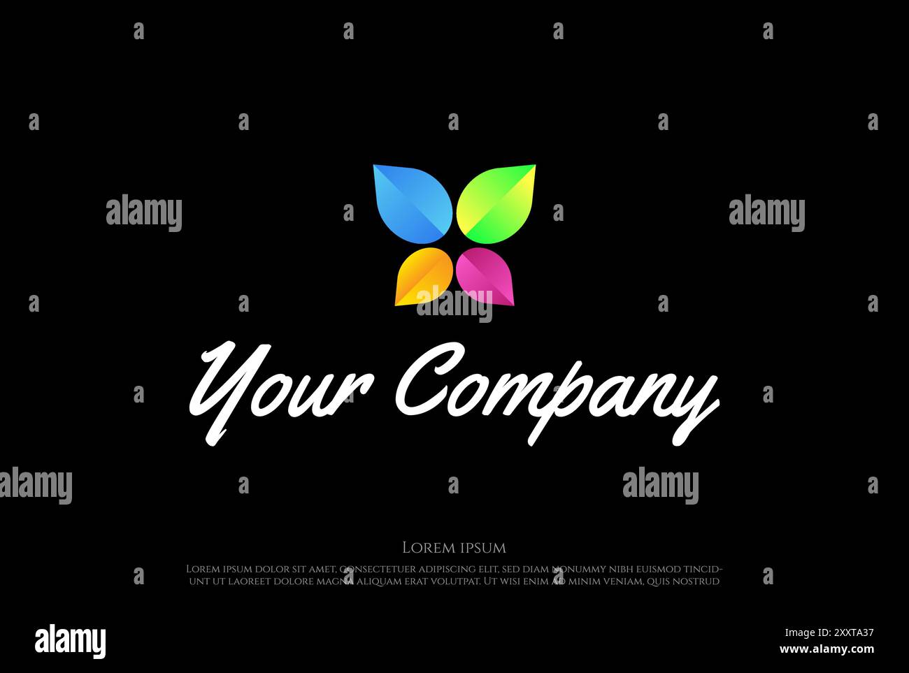 Simple Minimalist Butterfly Leaf Leaves Logo Design Vector Stock Vector ...