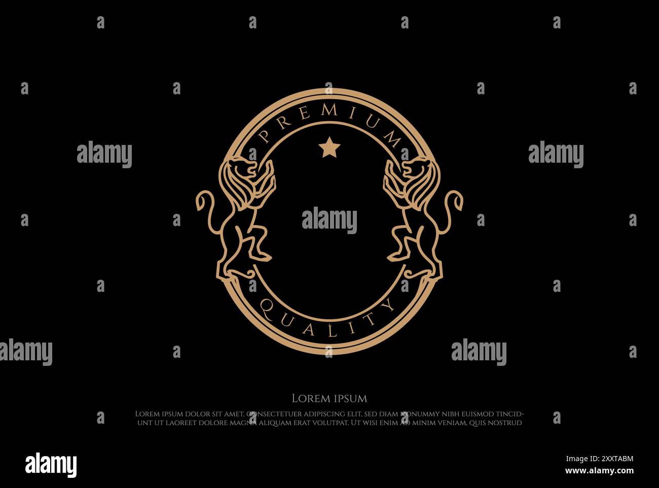 Golden Blank Lion Crest Logo Template Design Vector Stock Vector Image ...