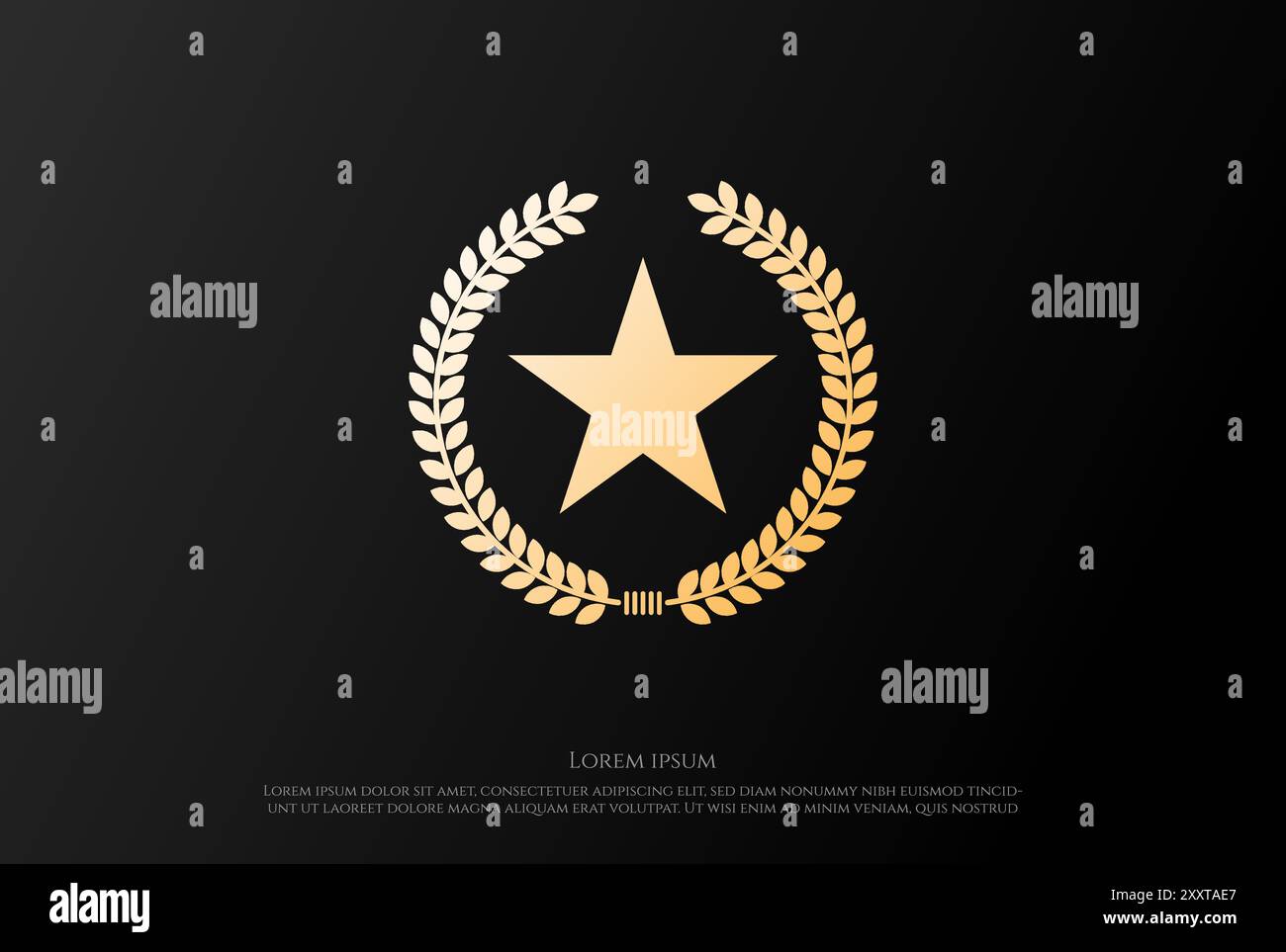 Star Laurel Leaf Badge for Military Army Emblem Logo Design Vector ...