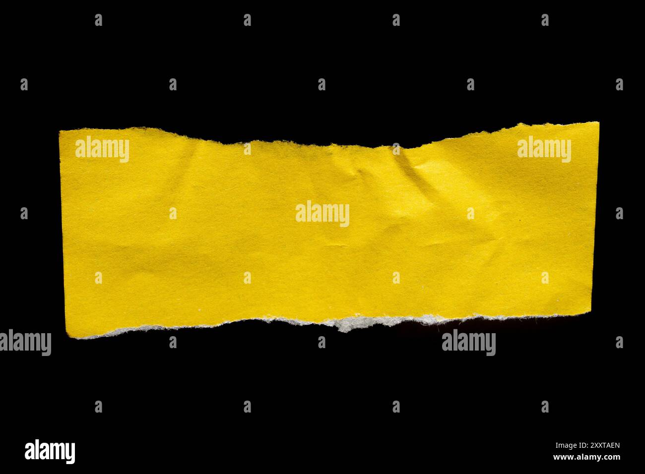 Ripped torn yellow paper piece on isolated black background Stock Photo ...