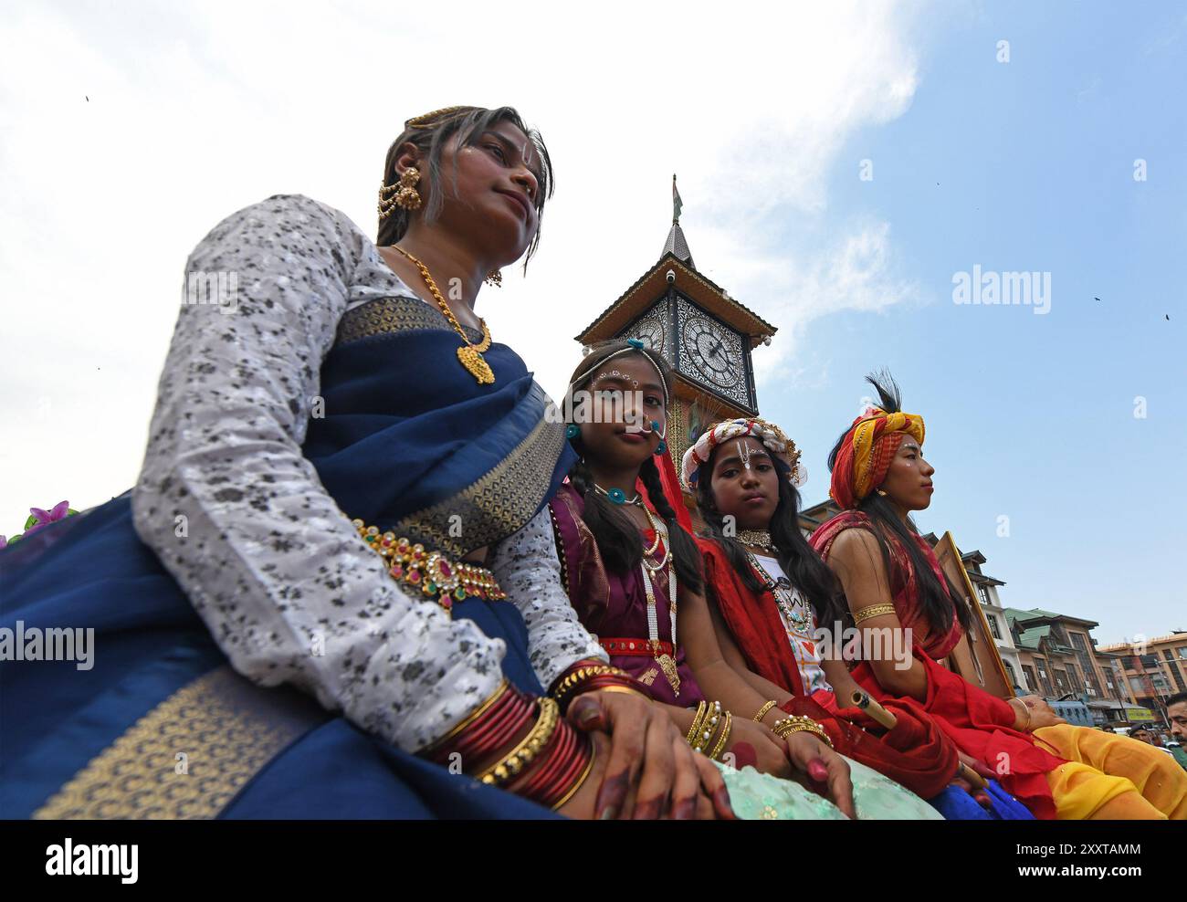 August 26, 2024, Srinagar, Jammu And Kashmir, India: Children dressed ...