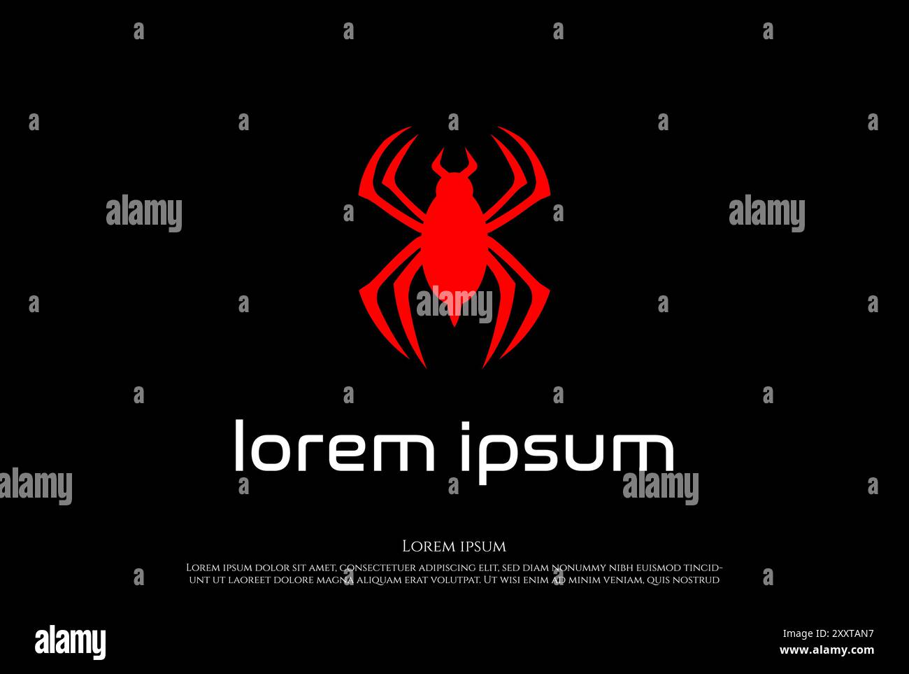 Simple Minimalist Red Spider Logo Design Vector Stock Vector Image ...