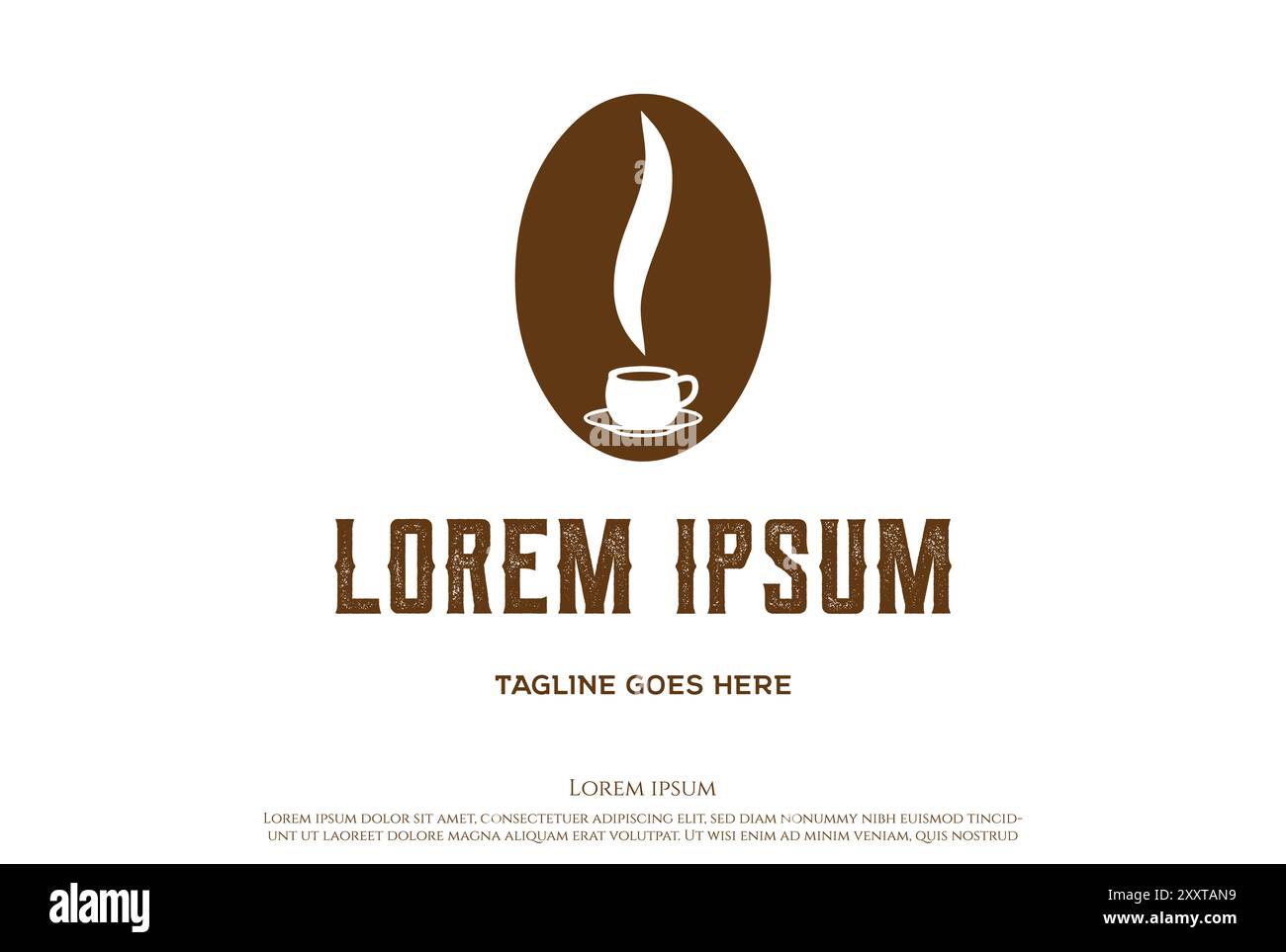 Simple Coffee Bean Mug Hot Coffee Cafe Restaurant Logo Design Vector ...