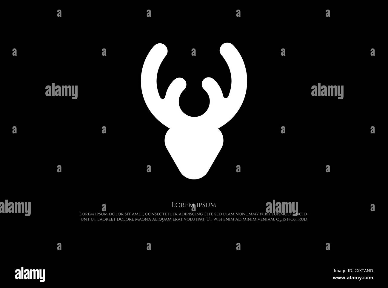 Simple Minimalist Deer Reindeer Head Horn Logo Design Vector Stock ...