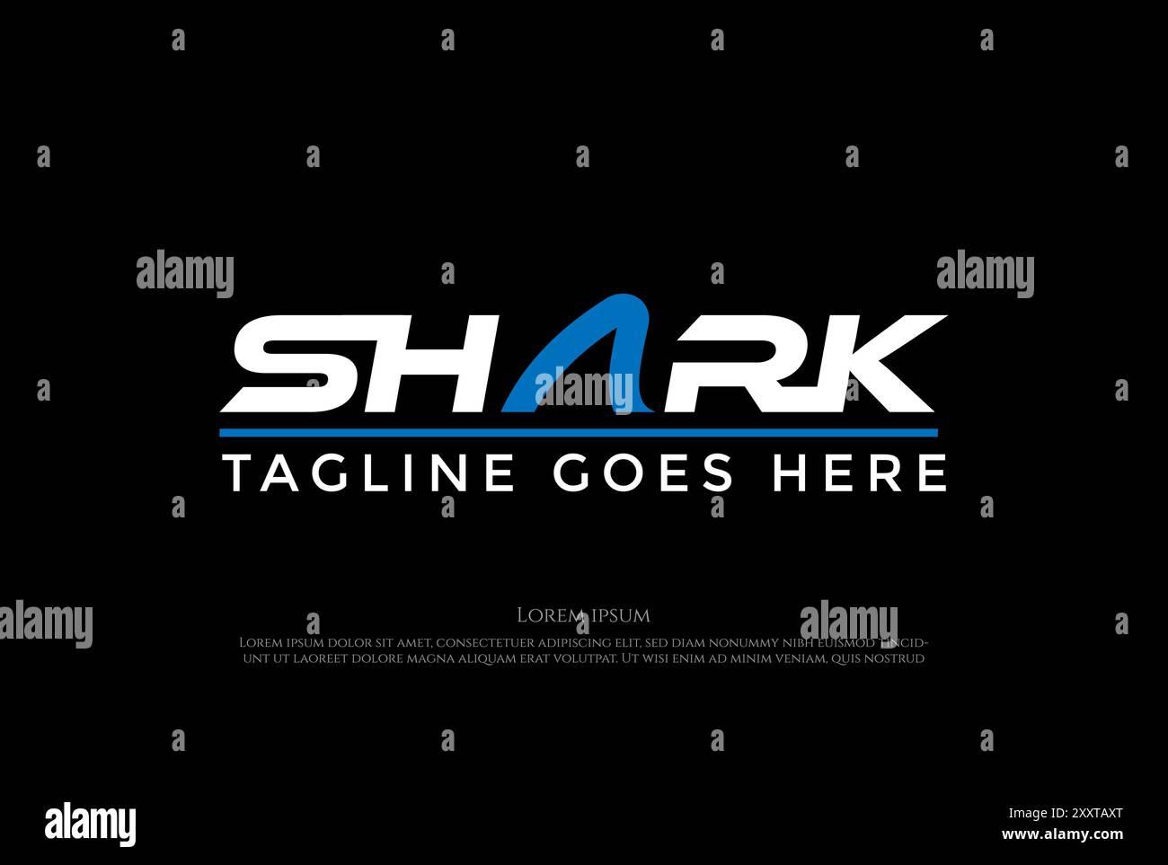 Letter Shark Text Word Typography Font Type Logo Design Vector Stock ...