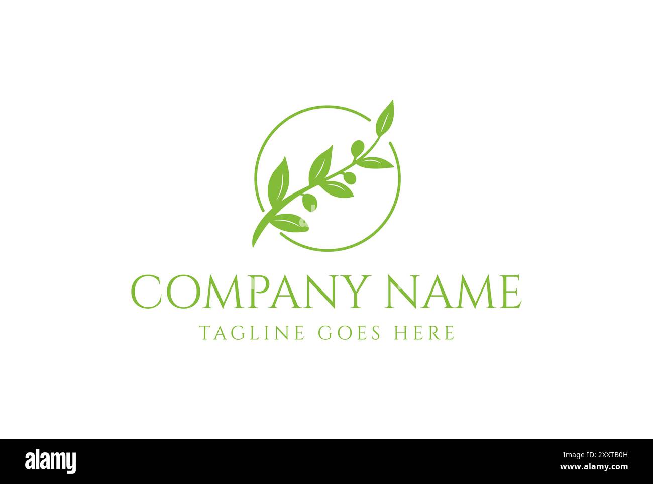 Simple Minimalist Olive Branch for Beauty and Healthy Oil Logo Design ...