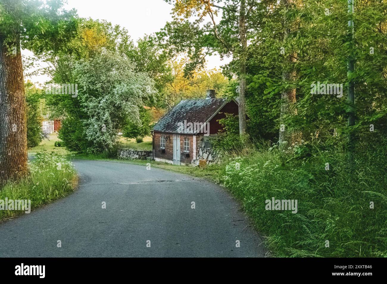 Old house by summer road in Scania, Sweden Stock Photo - Alamy