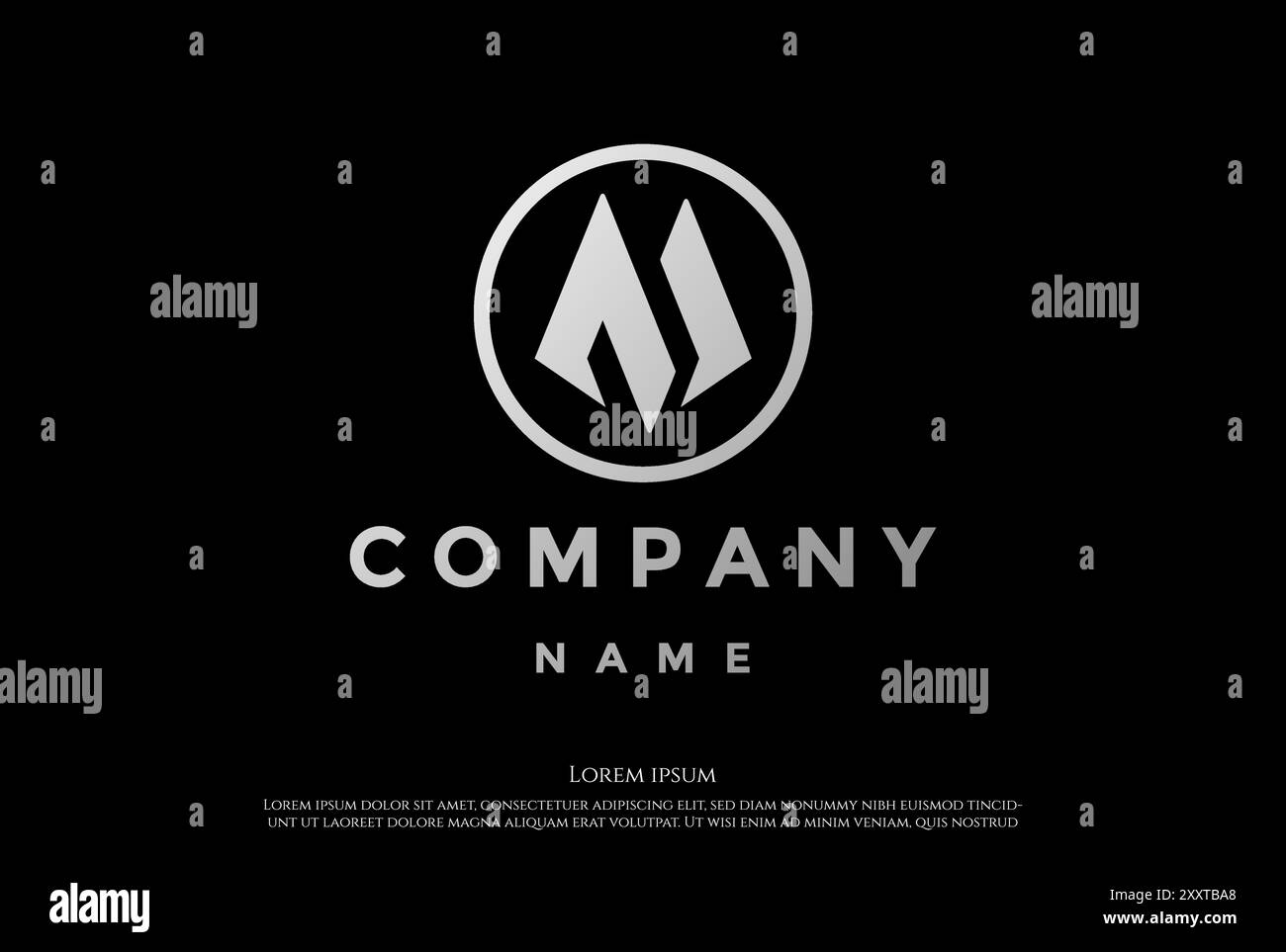 Simple Minimalist Initial Letter M AM MA MM Monogram Mountain Logo ...