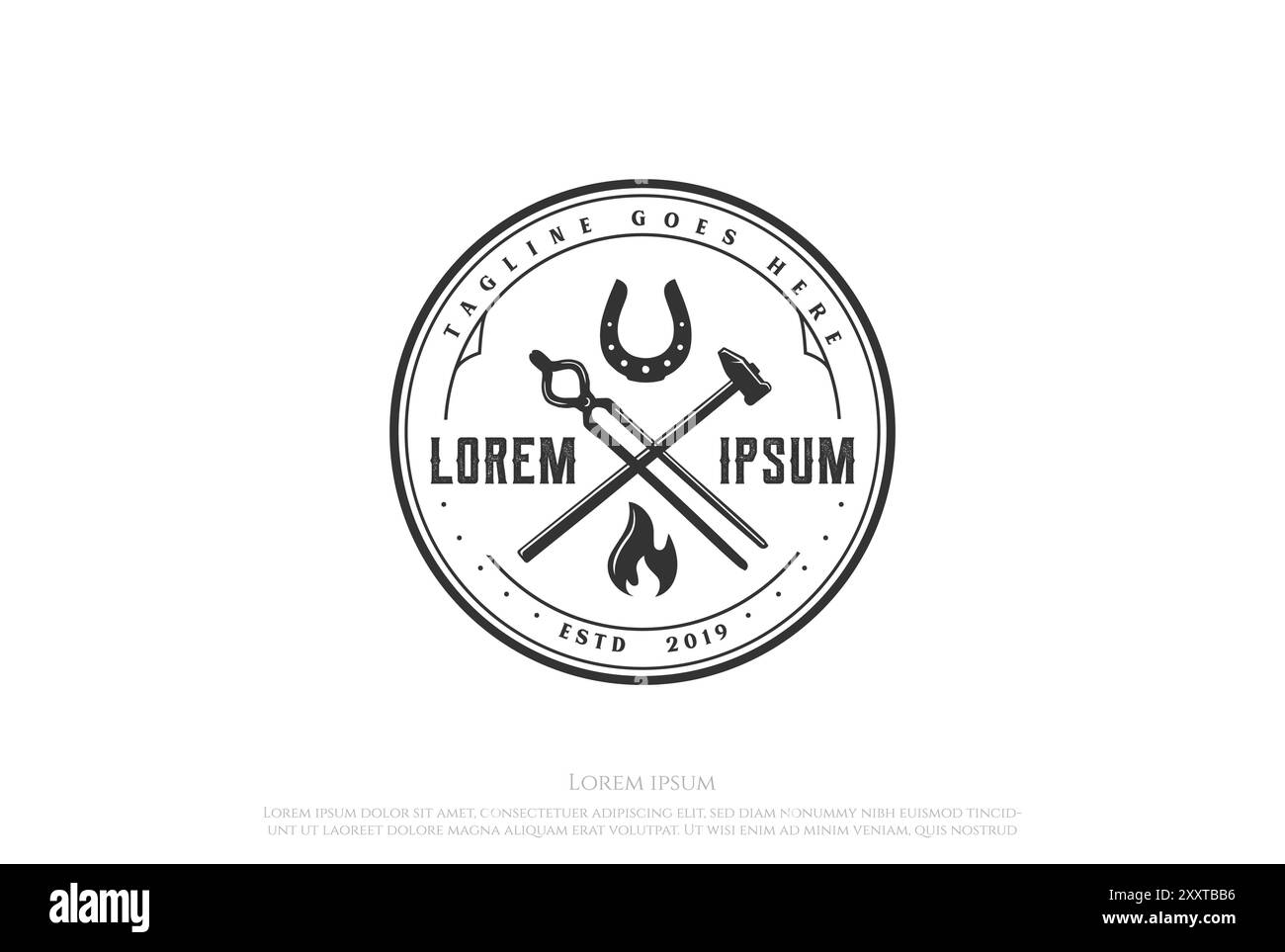 Retro Vintage Crossed Pliers and Hammer for Blacksmith Logo Design ...