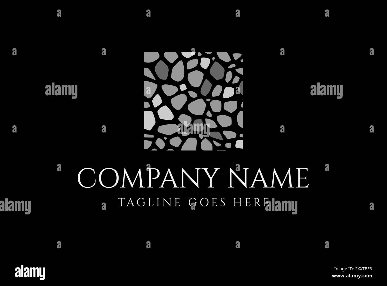 Square Rock Stone Floor Tile Pattern Wall for Construction Logo Design ...