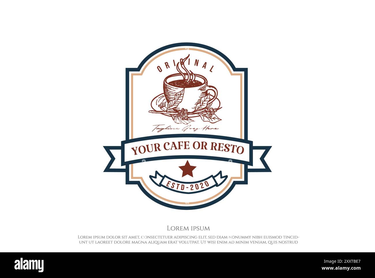 Rustic coffee logo hi-res stock photography and images - Alamy